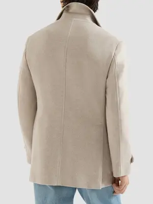 Brunello Cucinelli Cashmere Chevron Flannel Four-pocket Peacoat
