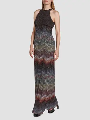 Missoni Sequin Wefted Loom Knit Halterneck Gown