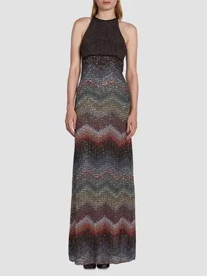 Missoni Sequin Wefted Loom Knit Halterneck Gown