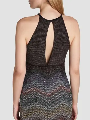 Missoni Sequin Wefted Loom Knit Halterneck Gown