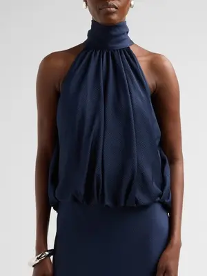 Amsale Blouson Halter Gown