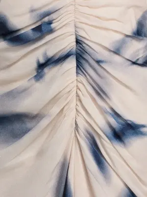 Amsale Blurred Floral Draped A-line Gown