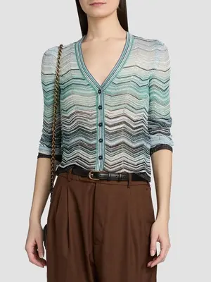 Missoni Chevron Metallic Knit Cardigan