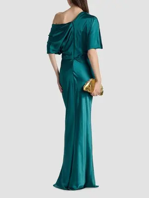 Amsale Satin Dolman Mermaid Gown