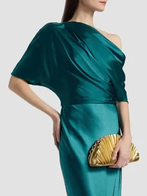 Amsale Satin Dolman Mermaid Gown