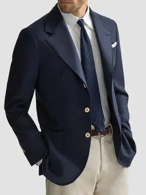 Brunello Cucinelli Cashmere Batavia Deconstructed Blazer With Patch Pockets