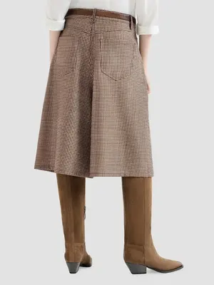 Brunello Cucinelli Sparkling Virgin Wool Houndstooth Long Bermuda Shorts With Monili