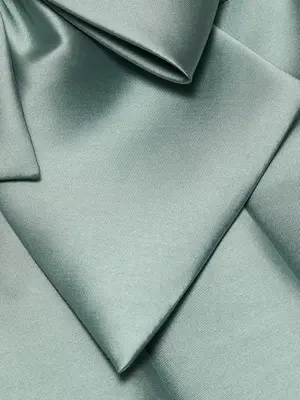 Amsale Satin One-shoulder Bow Gown