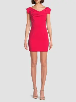 Black Halo Jacqueline Stretch Crepe Off-the-shoulder Minidress