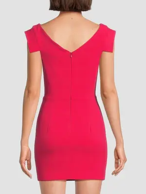 Black Halo Jacqueline Stretch Crepe Off-the-shoulder Minidress