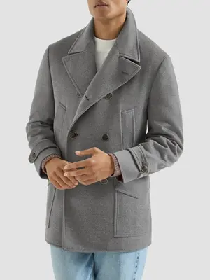Brunello Cucinelli Virgin Wool Cloth Four-pocket Peacoat