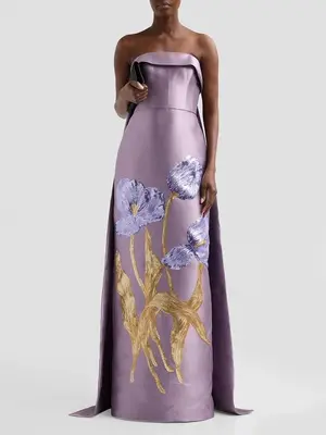 Amsale Tulip Watteau Column Gown