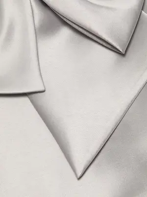 Amsale Metallic Satin Bow Mermaid Gown