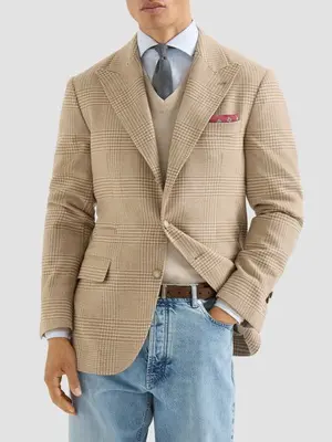 Brunello Cucinelli Comfort Wool And Cashmere Flannel Deconstructed Blazer