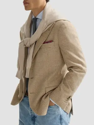 Brunello Cucinelli Comfort Wool And Cashmere Flannel Deconstructed Blazer