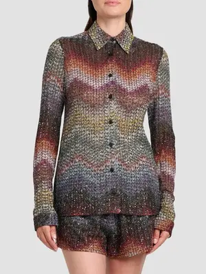 Missoni Meander-chevron Wefted-loom Button-front Shirt