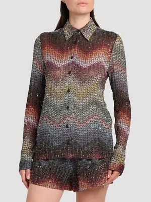 Missoni Meander-chevron Wefted-loom Button-front Shirt