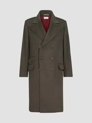 Brunello Cucinelli Lightweight Virgin Wool Cloth One-and-a Half Breasted Coat