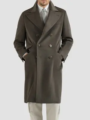 Brunello Cucinelli Lightweight Virgin Wool Cloth One-and-a Half Breasted Coat