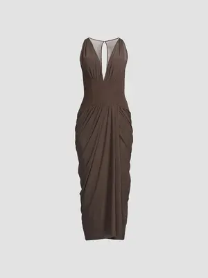 Black Halo Elara Mesh Midi-dress