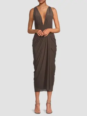 Black Halo Elara Mesh Midi-dress