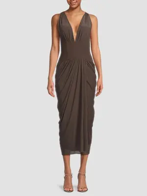 Black Halo Elara Mesh Midi-dress