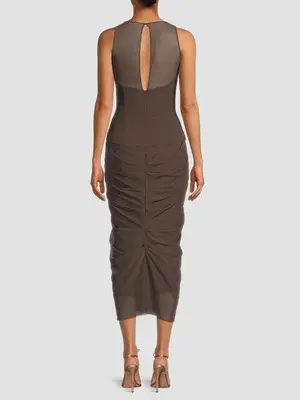 Black Halo Elara Mesh Midi-dress