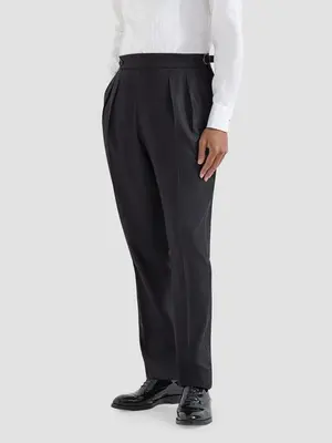 Brunello Cucinelli Virgin Wool And Silk Lightweight Twill Tuxedo Trousers