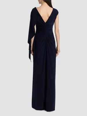 Amsale Draped One-sleeve Gown