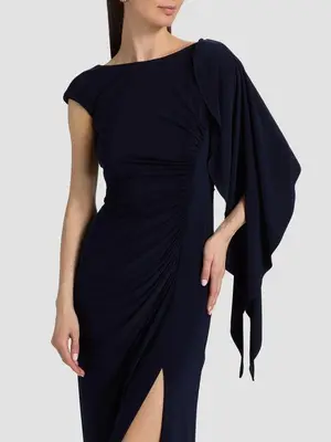 Amsale Draped One-sleeve Gown