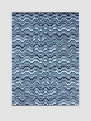 Missoni Merano Striped Wool-blend Throw Blanket - Blue Multicolor