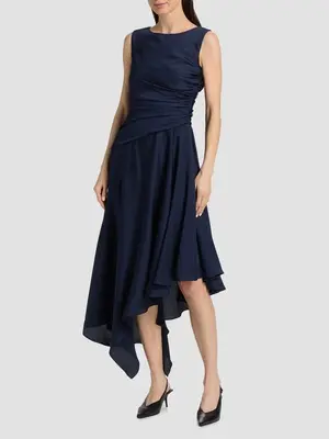 Amsale Draped Asymmetric Cocktail Dress