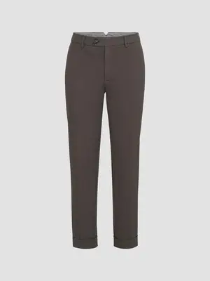 Brunello Cucinelli Gart Dyed Italian Fit Trousers Brown
