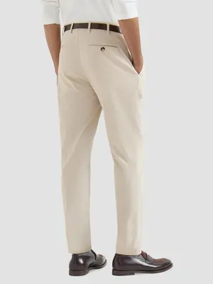 Brunello Cucinelli Gart Dyed Italian Fit Trousers - Light Brown
