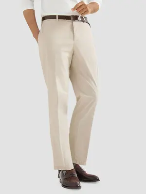 Brunello Cucinelli Gart Dyed Italian Fit Trousers - Light Brown