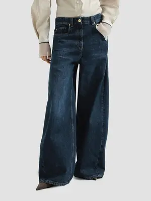 Brunello Cucinelli Wide Jeans With Monili