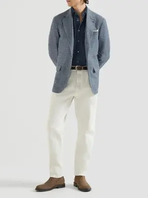 Brunello Cucinelli Gart Dyed Easy Fit Western Shirt - Blue