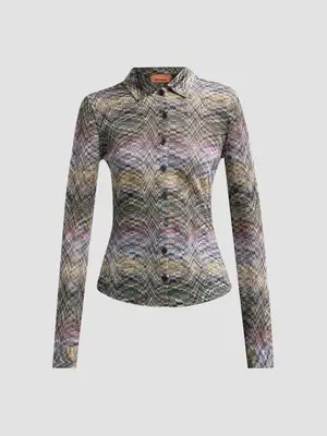 Missoni Zigzag Metallic Knit Shirt