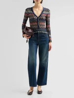 Missoni Chevron Knit V-neck Henley