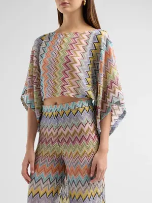 Missoni Zigzag Draped-sleeve Blouse