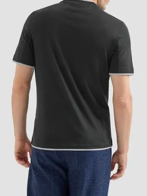 Brunello Cucinelli Silk And Cotton Lightweight Jersey Crew-neck T Shirt - Black