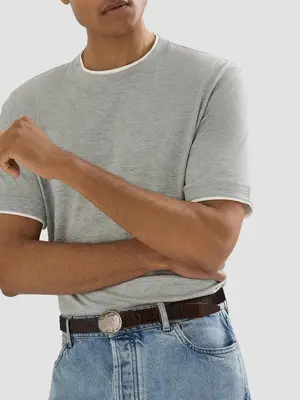 Brunello Cucinelli Silk And Cotton Lightweight Jersey Crew-neck T Shirt - Grey