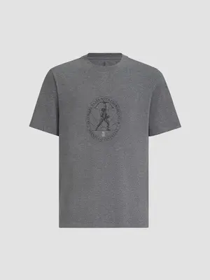 Brunello Cucinelli Cotton Jersey Crew-neck T-shirt With Print - Anthracite