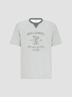 Brunello Cucinelli Cotton Jersey Crew-neck T-shirt With Print - Grey