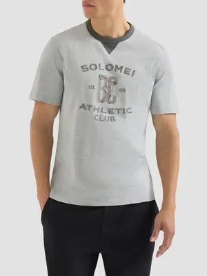 Brunello Cucinelli Cotton Jersey Crew-neck T-shirt With Print - Grey