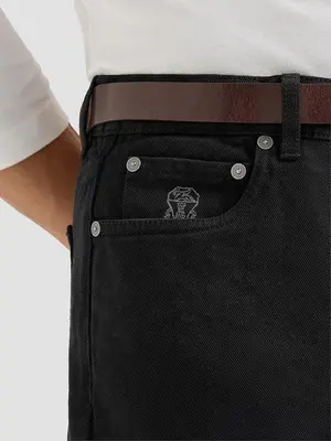 Brunello Cucinelli Gart-dyed Denim Iconic Fit Five-pocket Jeans - Black