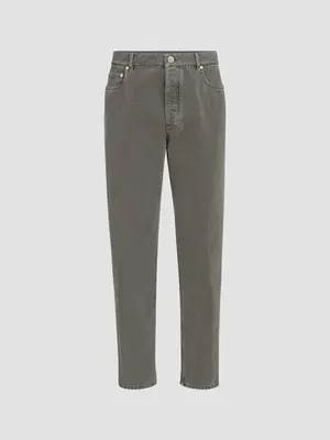 Brunello Cucinelli Gart-dyed Denim Iconic Fit Five-pocket Jeans - Grey