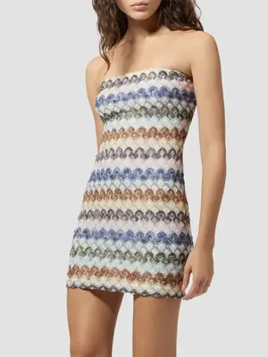 Missoni Scale Pattern Strapless Mini Dress