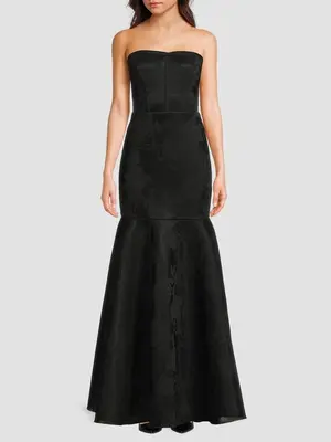 Black Halo Kristy Jacquard Strapless Trumpet Gown