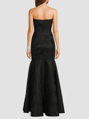 Black Halo Kristy Jacquard Strapless Trumpet Gown